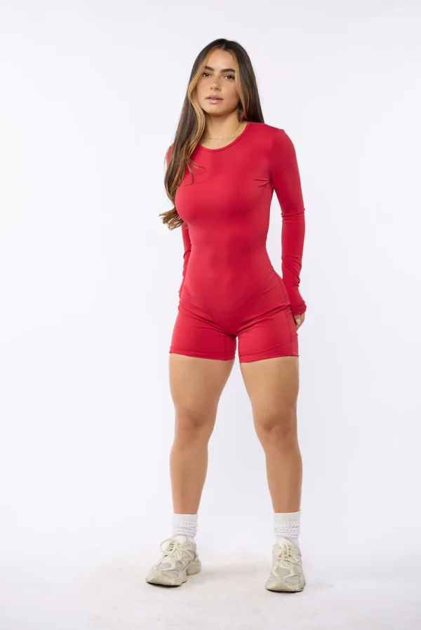 PCHEEBUM ROMPER OPEN BACK RED LONG SLEEVE – LASSIE SHOPPING